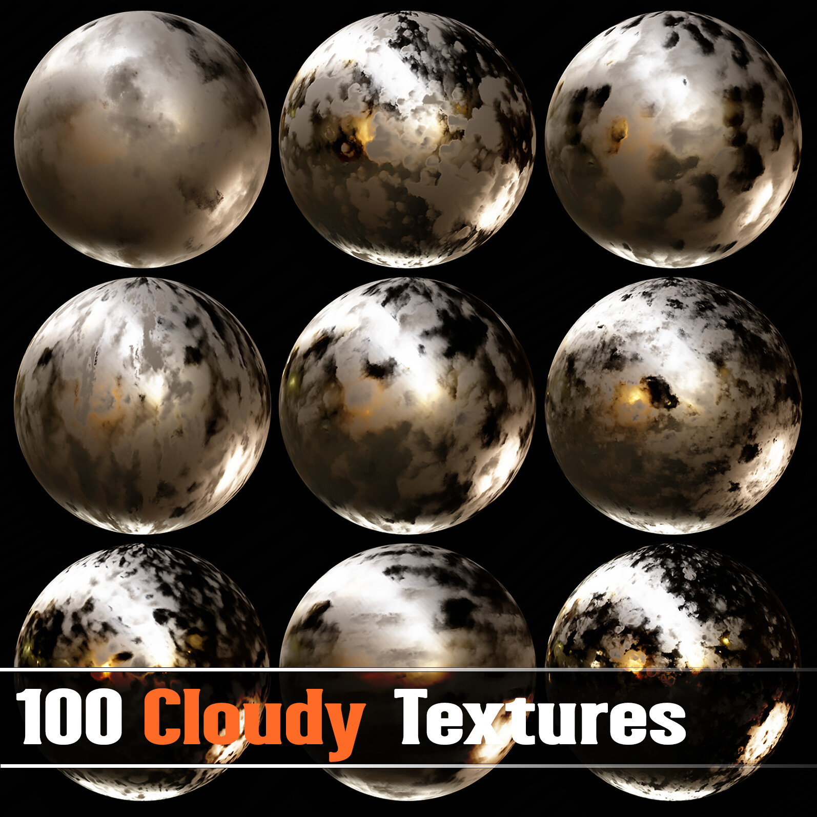 ArtStation - 100 Cloud Textures - Vol.13 ( 2k PNG 16 bit Depth )