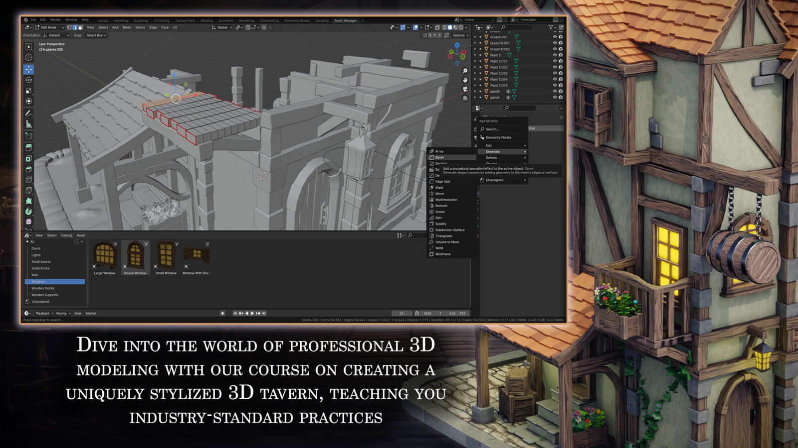 3D Tudor - Blender 4 Creator Course Stylized 3D Models