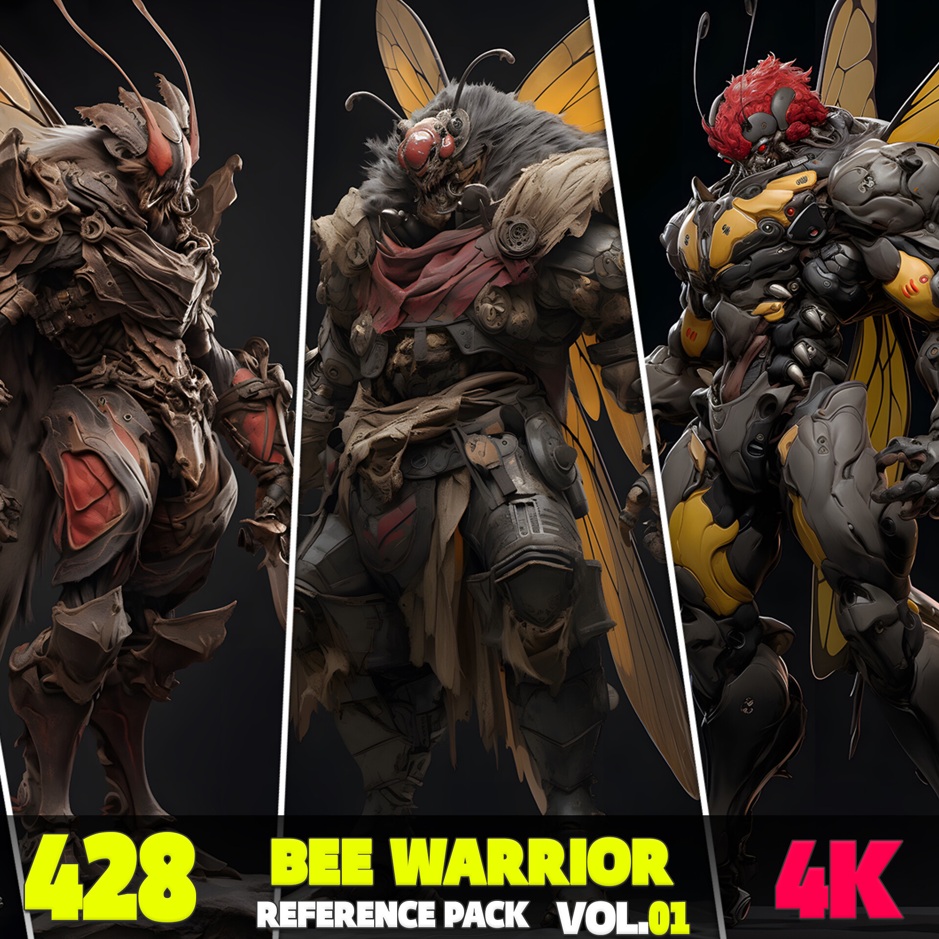 ArtStation - 428 4K Bee Warrior Reference Pack Vol.01
