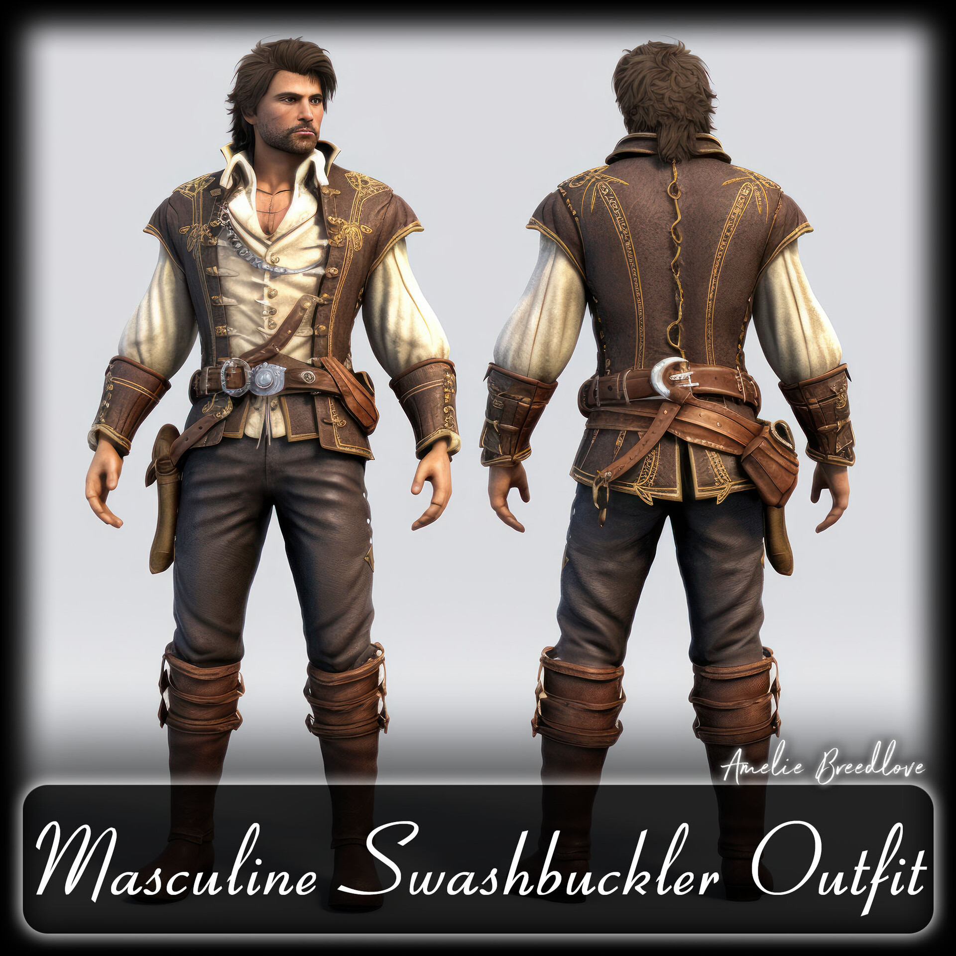 ArtStation - 200 Masculine Swashbuckler Outfit Reference Pack | 4K | v.176