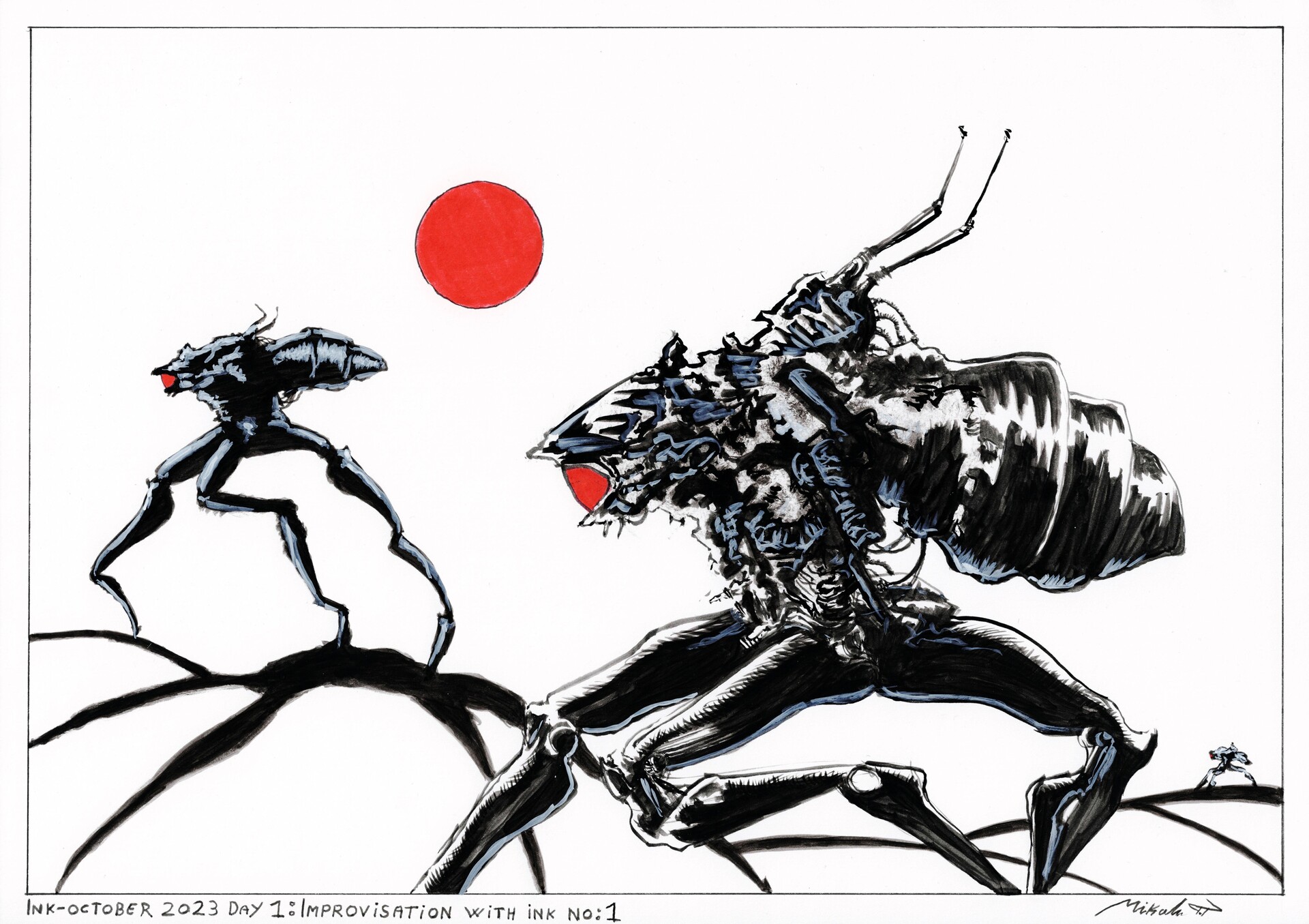 ArtStation - Ink-october 2023 no: 1 Improvisation with ink no: 1