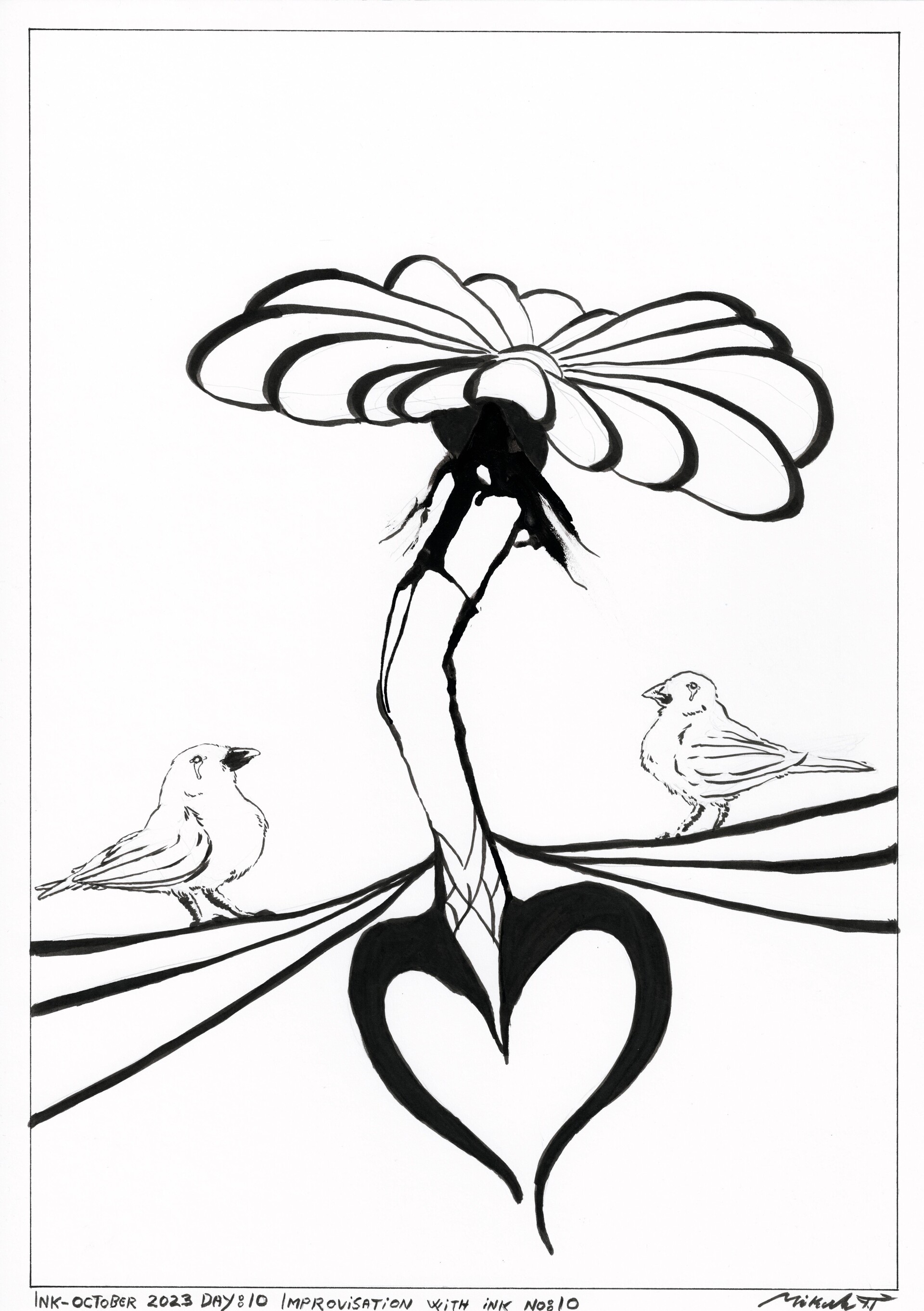 ArtStation - Ink-october 2023 no: 10 Improvisation with ink no: 10