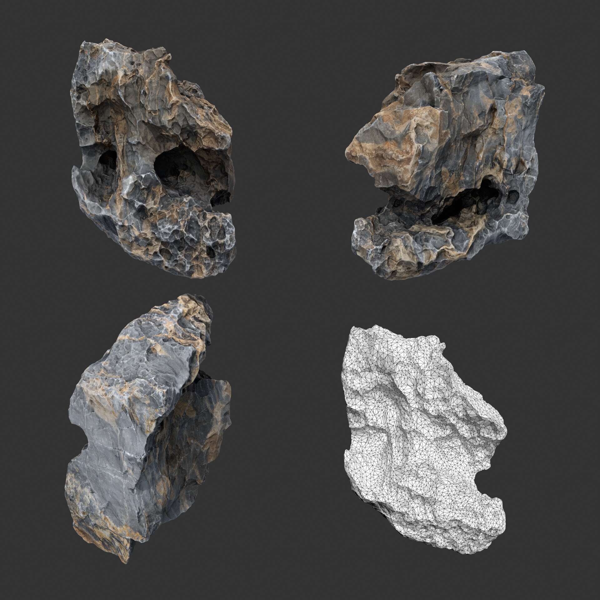 3D Models by 3D Landscape - 9 Erosion Rocks - 231122