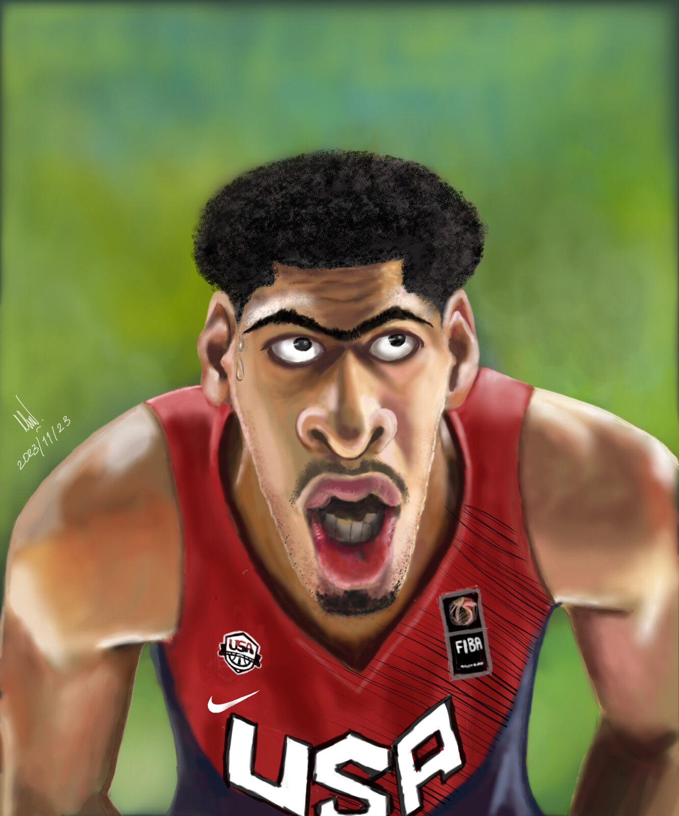Yan Naing Win - Caricature of Anthony Davis