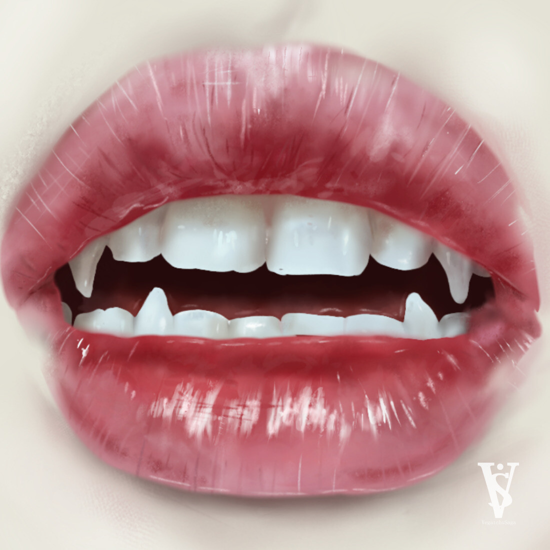 how to draw a realistic vampire mouth