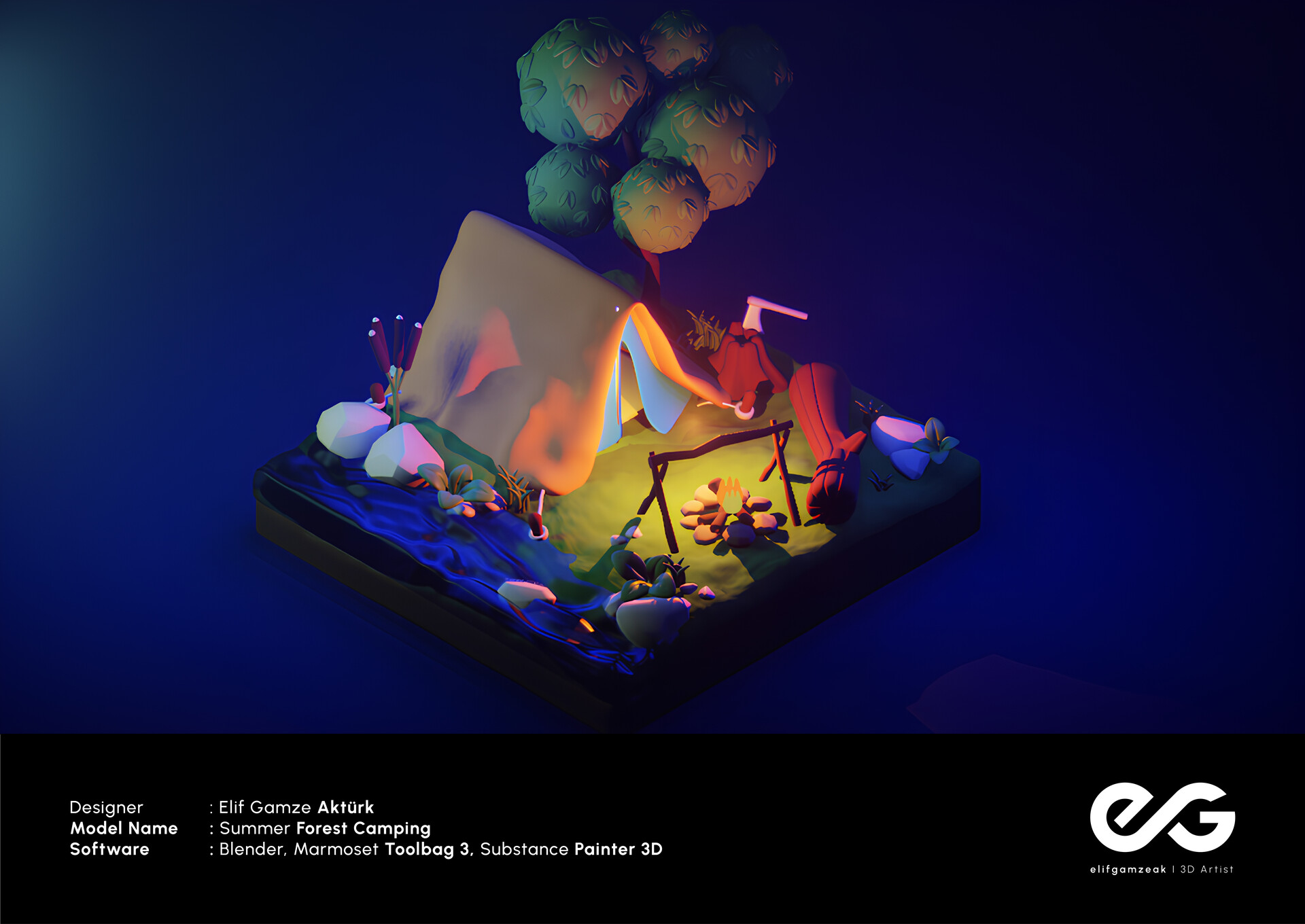 Artstation Summer Forest Camping