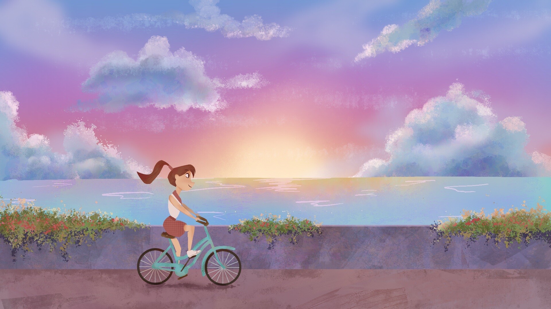 ArtStation - Sunset Bicycle Ride