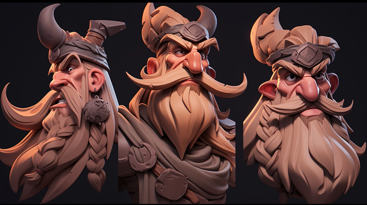 3D Head Sculpt References in 4K - Tika Art - +310 Stylized Viking Male ...