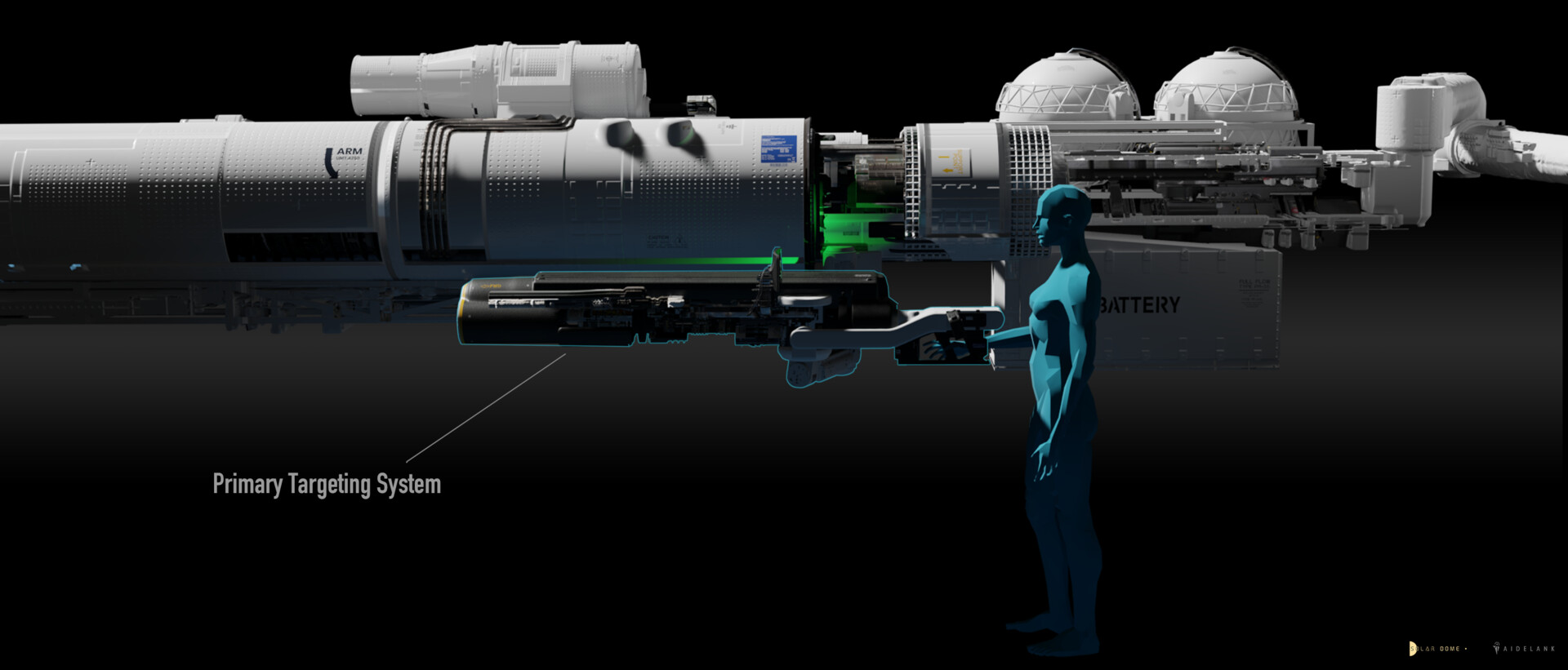Aidelank - Solar Dome - main weapon design Space Laser Cannon
