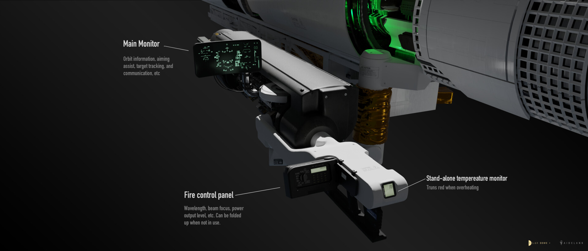 Aidelank - Solar Dome - main weapon design Space Laser Cannon