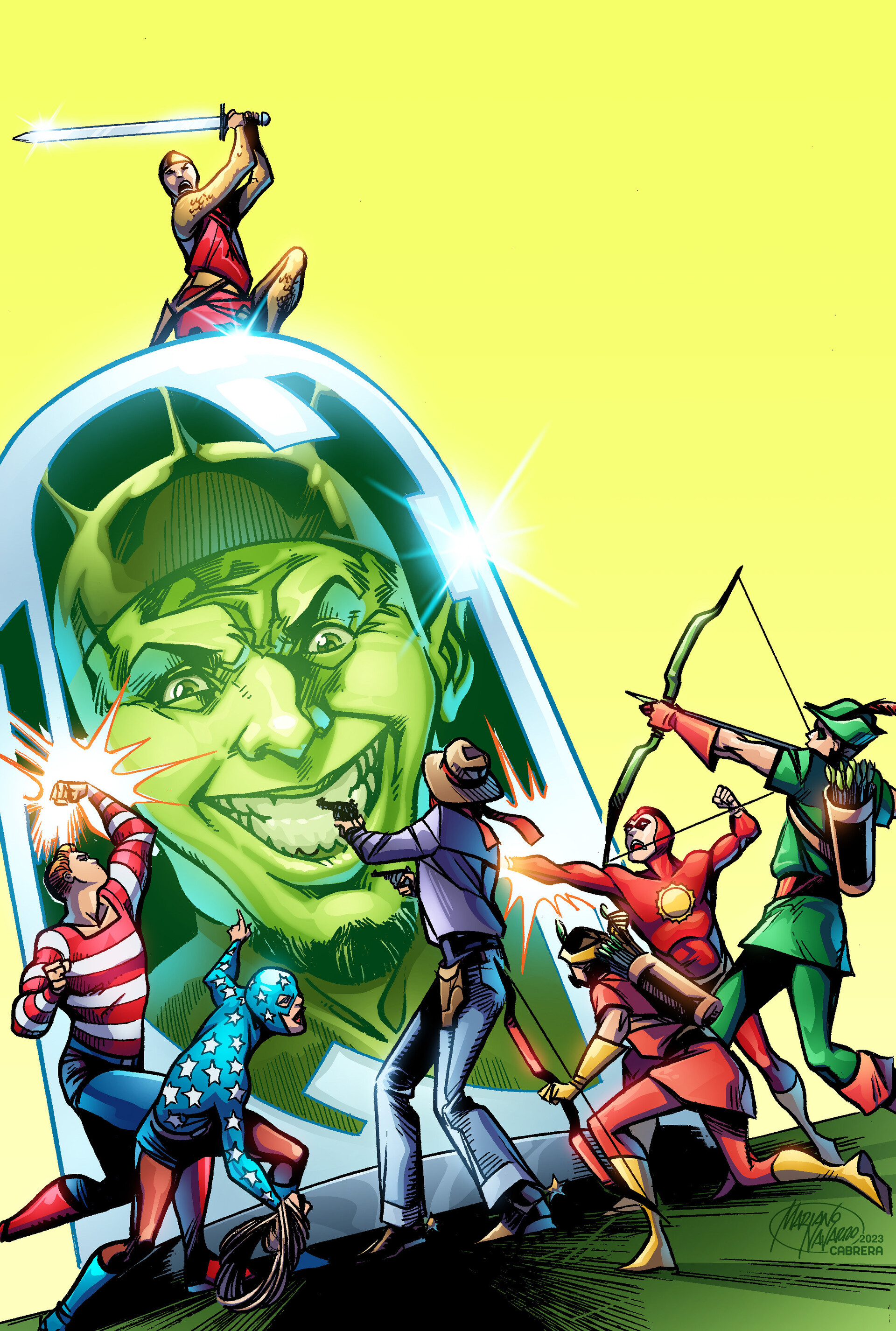 Hernan Cabrera - Seven Soldiers of Victory - comic cover remake