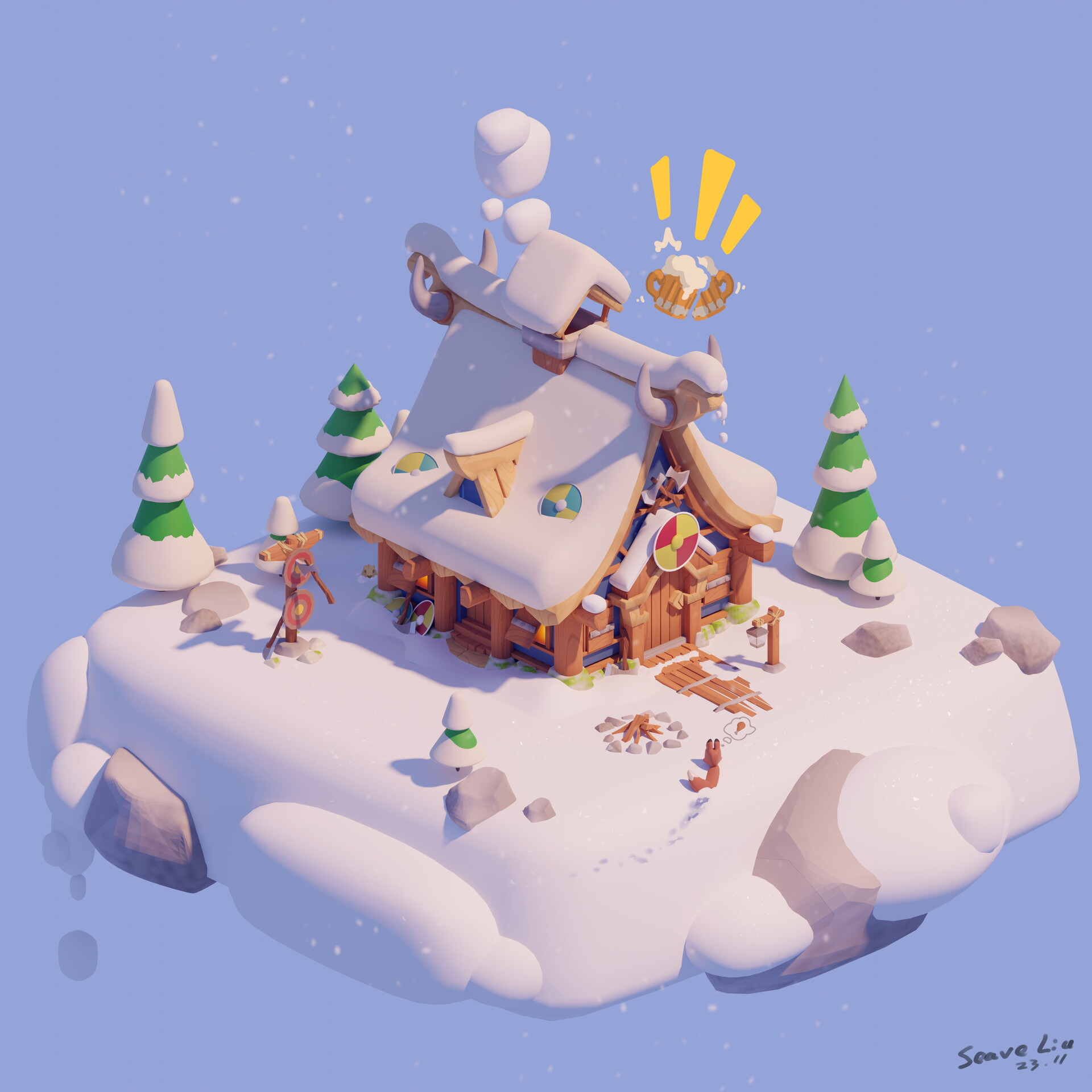 ArtStation - Stylized Viking Biulding