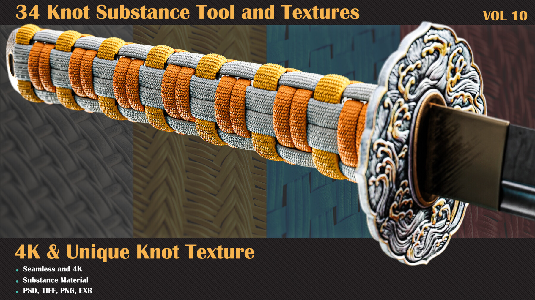 ArtStation - 34 Tileable Knot Pattern - VOL 10