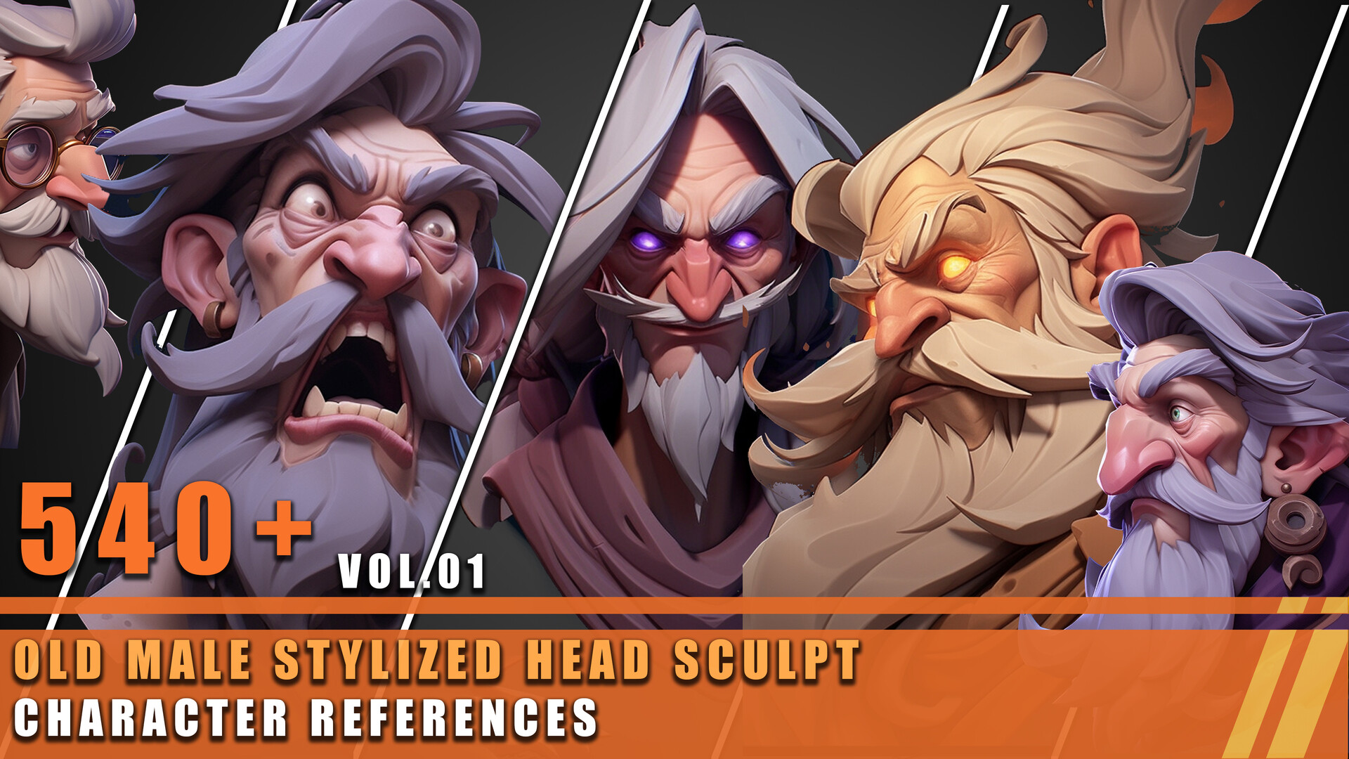 WaterLaw's Studio - 540+ Old Male Stylized Head Sculpt - Character ...