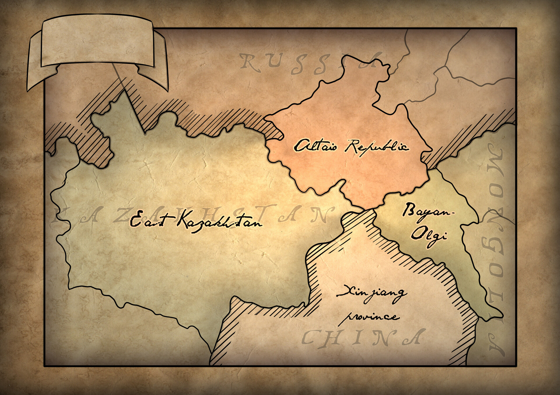 ArtStation - Mongolian Border Map