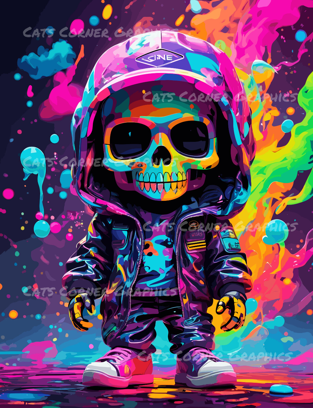 ArtStation - Neon Chibi Skull