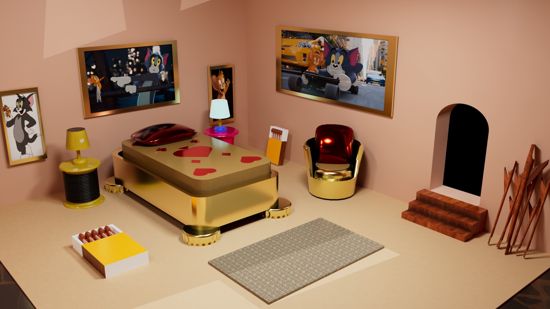 ArtStation - Cartoon interior design 3D