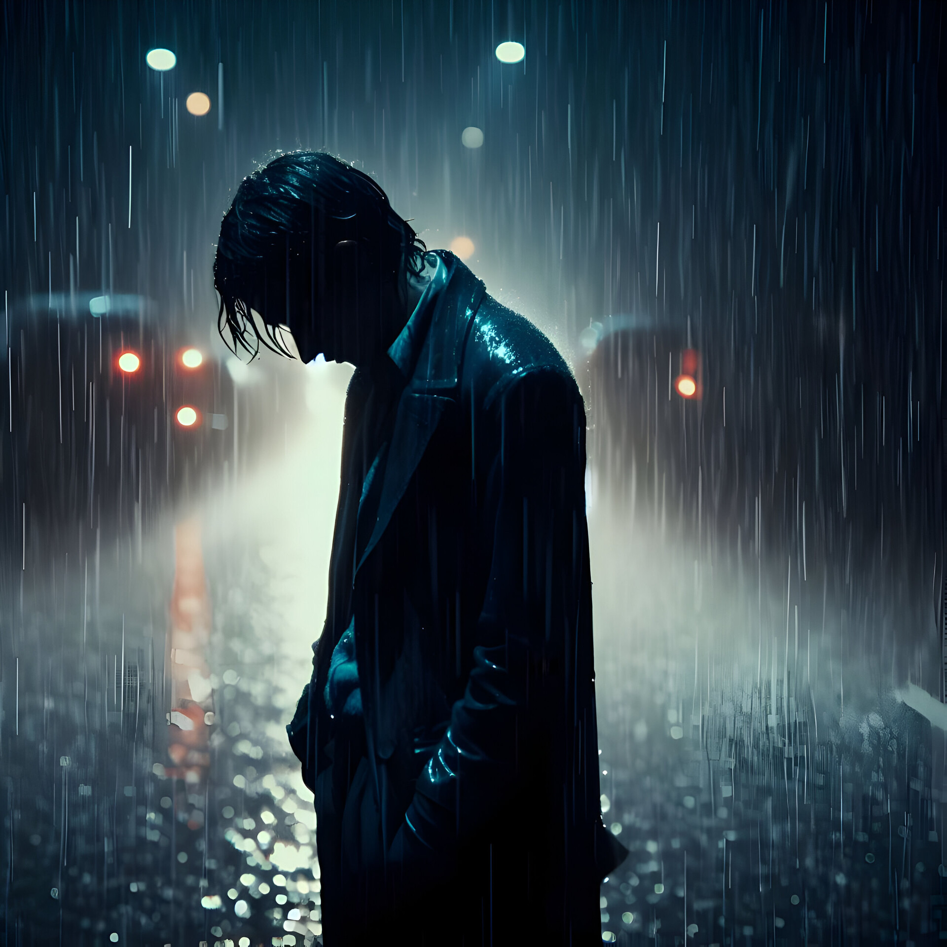 ArtStation - A man in the rain