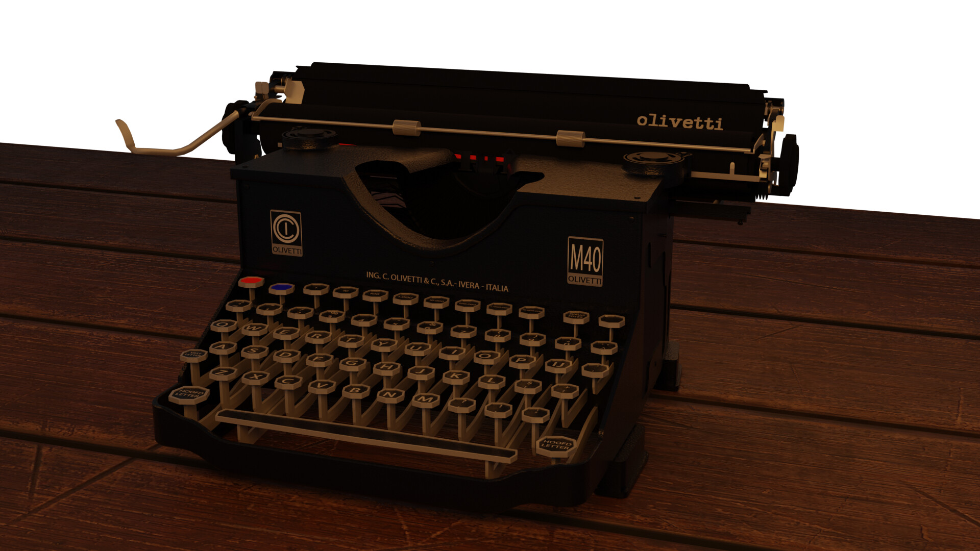 ArtStation - Olivetti M40, typewriter from the 1940s (lowpoly)