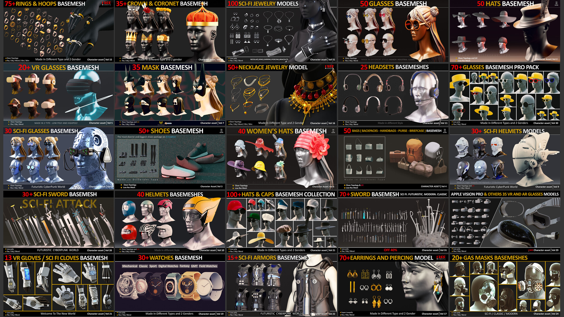Jeff Studio - Black Friday Sale, 70% OFF 1281 character asset megapack ...