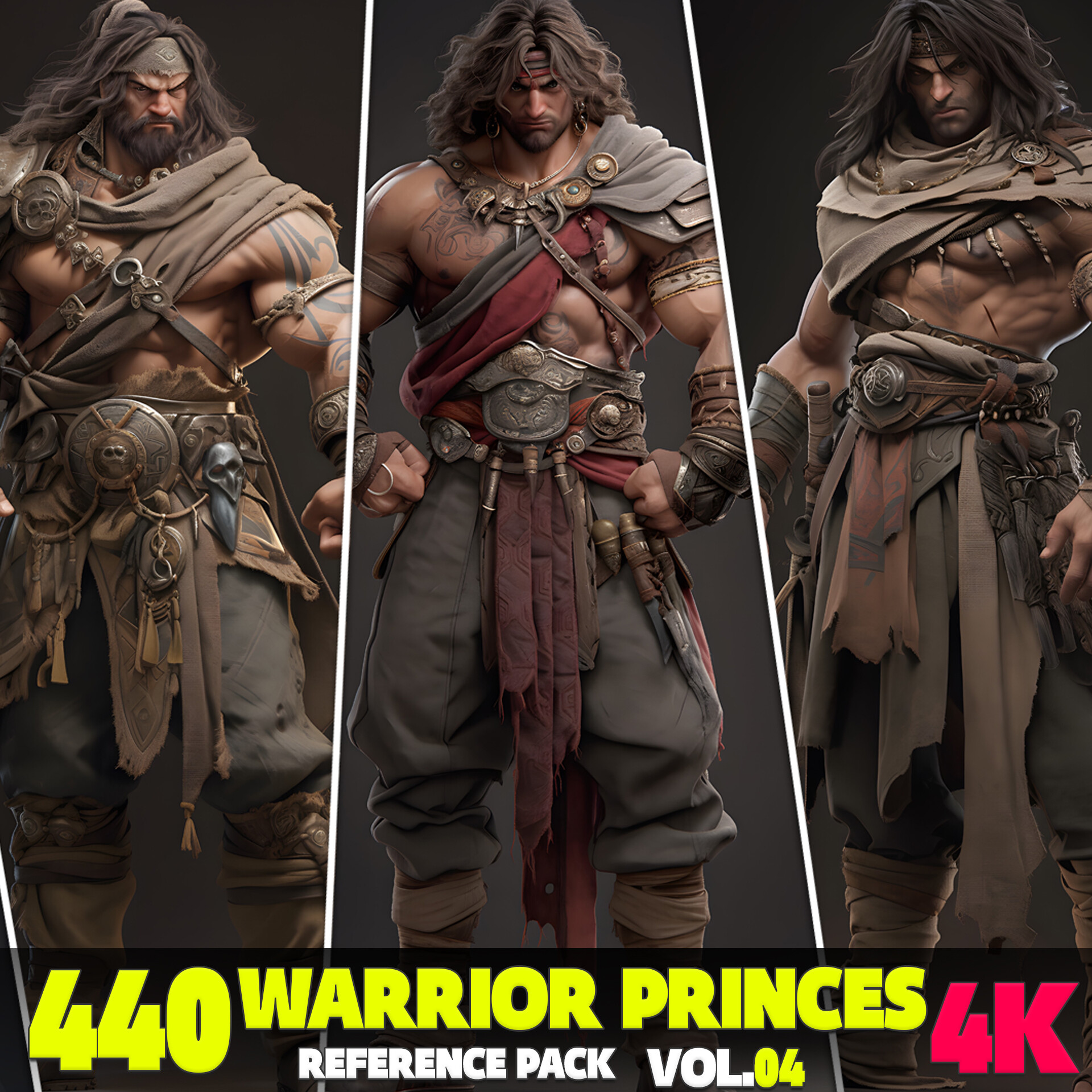 ArtStation - 440 4K Warrior Princes Reference Pack Vol.04