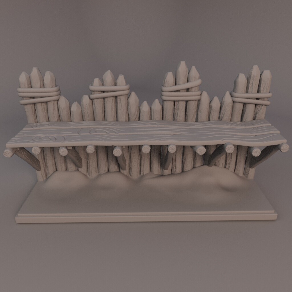 ArtStation - Straight wooden wall segment