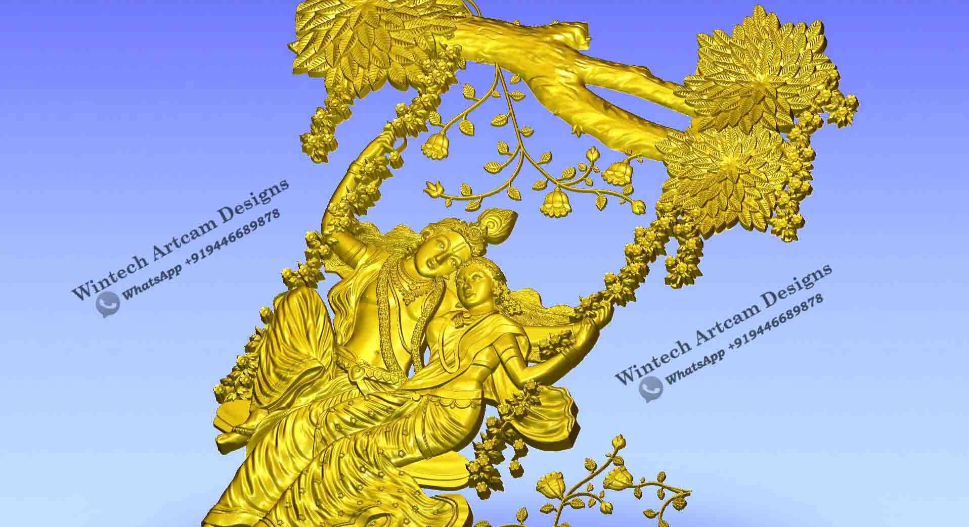 ArtStation - Divine Radiance: A 3D Artcam Depiction of Radhakrishna