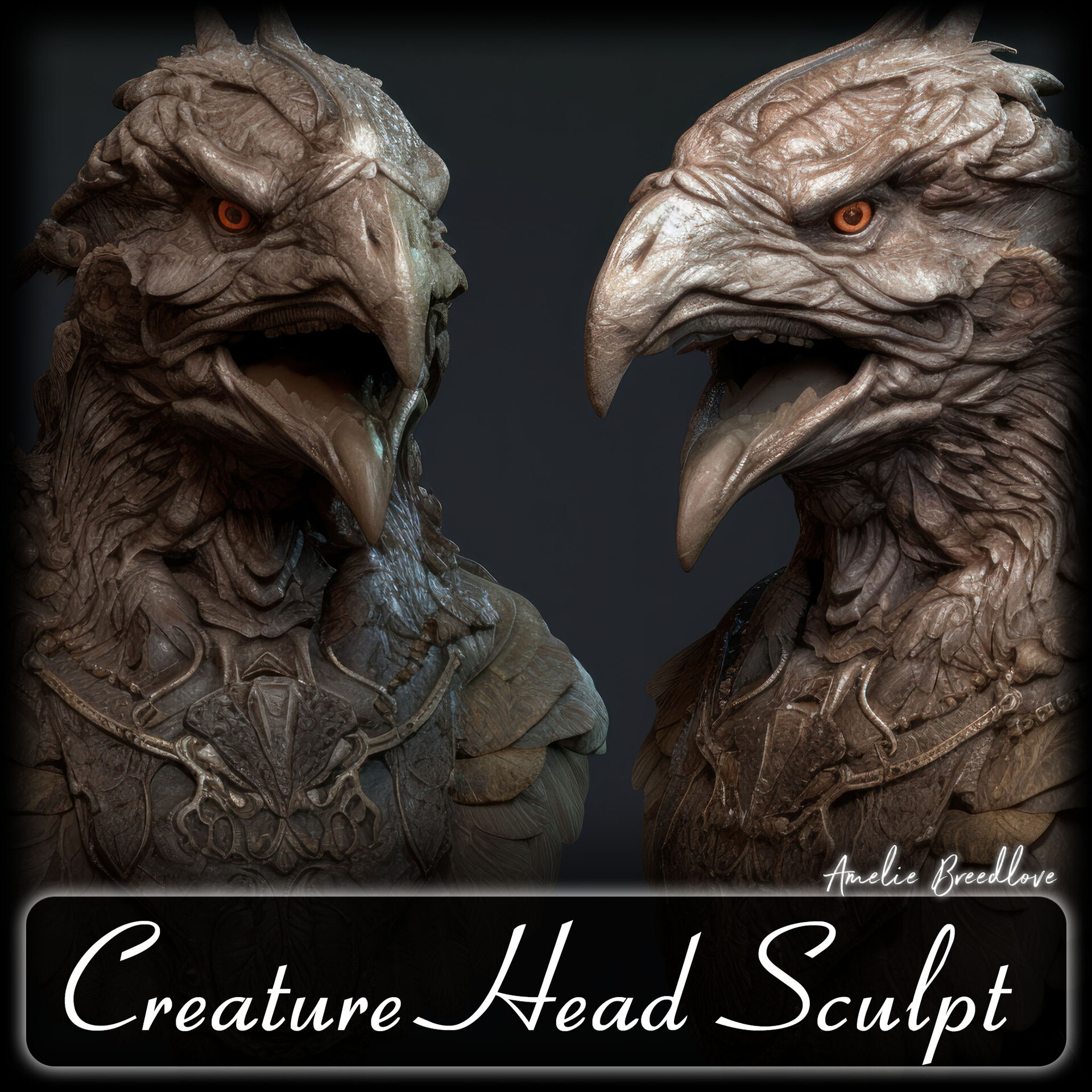ArtStation - 300 Creature Head Sculpt Reference Pack | 4K | v.114