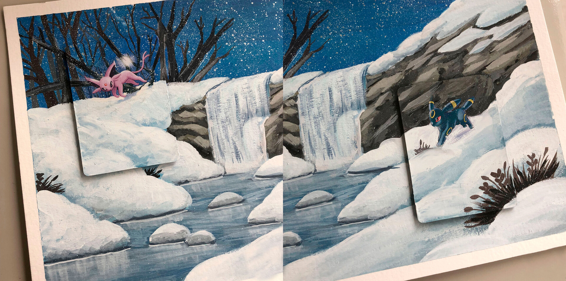 Bárbara Machado - Trading Card Composition - Pokemon Espeon x Umbreon