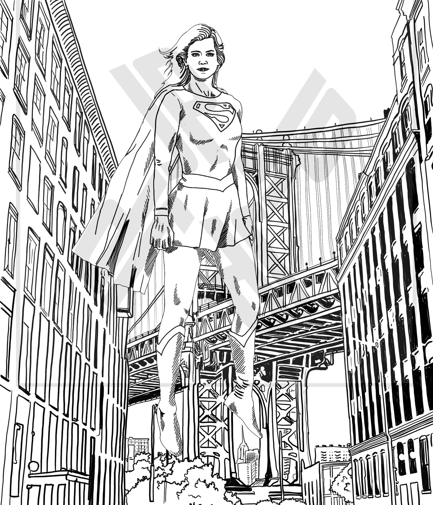 dc supergirl coloring pages