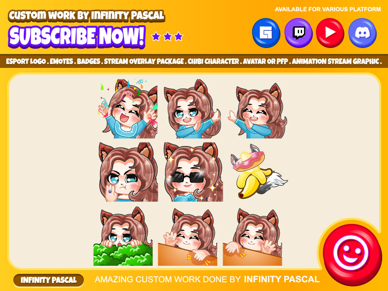 ArtStation - Avatar Chibi Girl Emotes👧