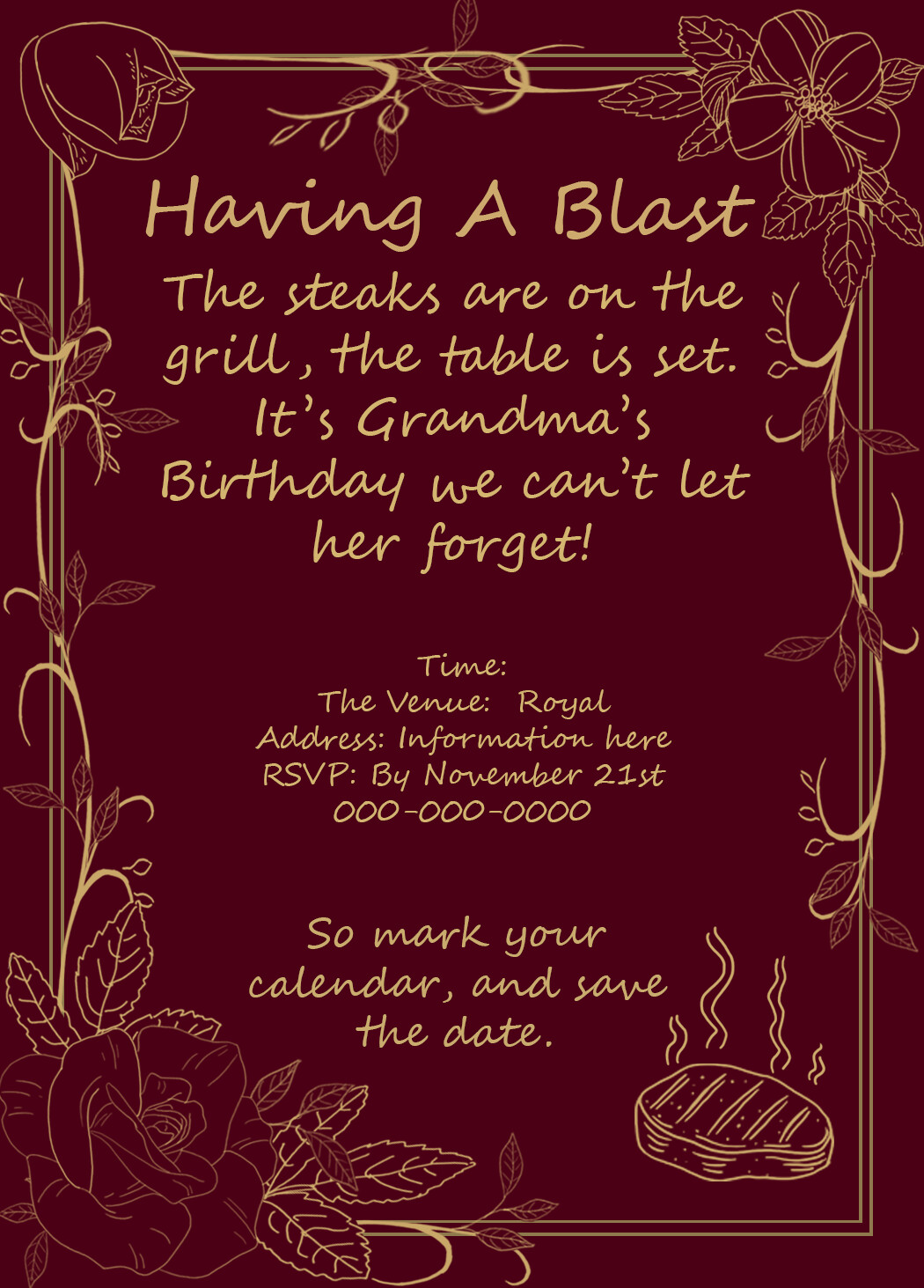 ArtStation - Rose Birthday Card Layout - Commission