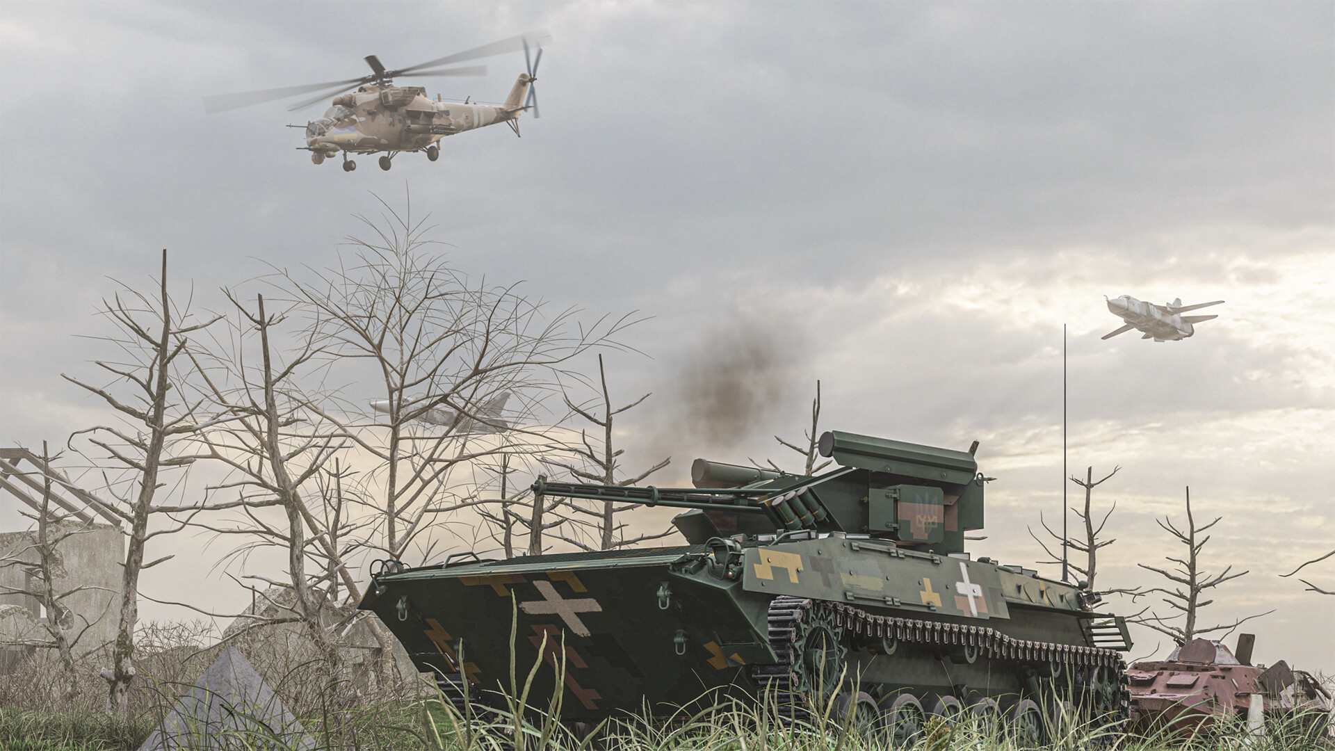 ArtStation - modernization of BMP 1 with RCWS BM-30