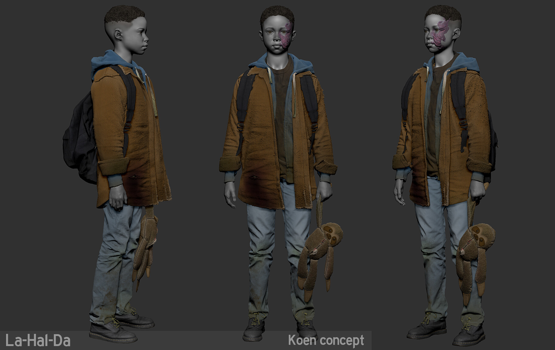 ArtStation - La-Hal-Da concept sketch - Koen and Dolphin