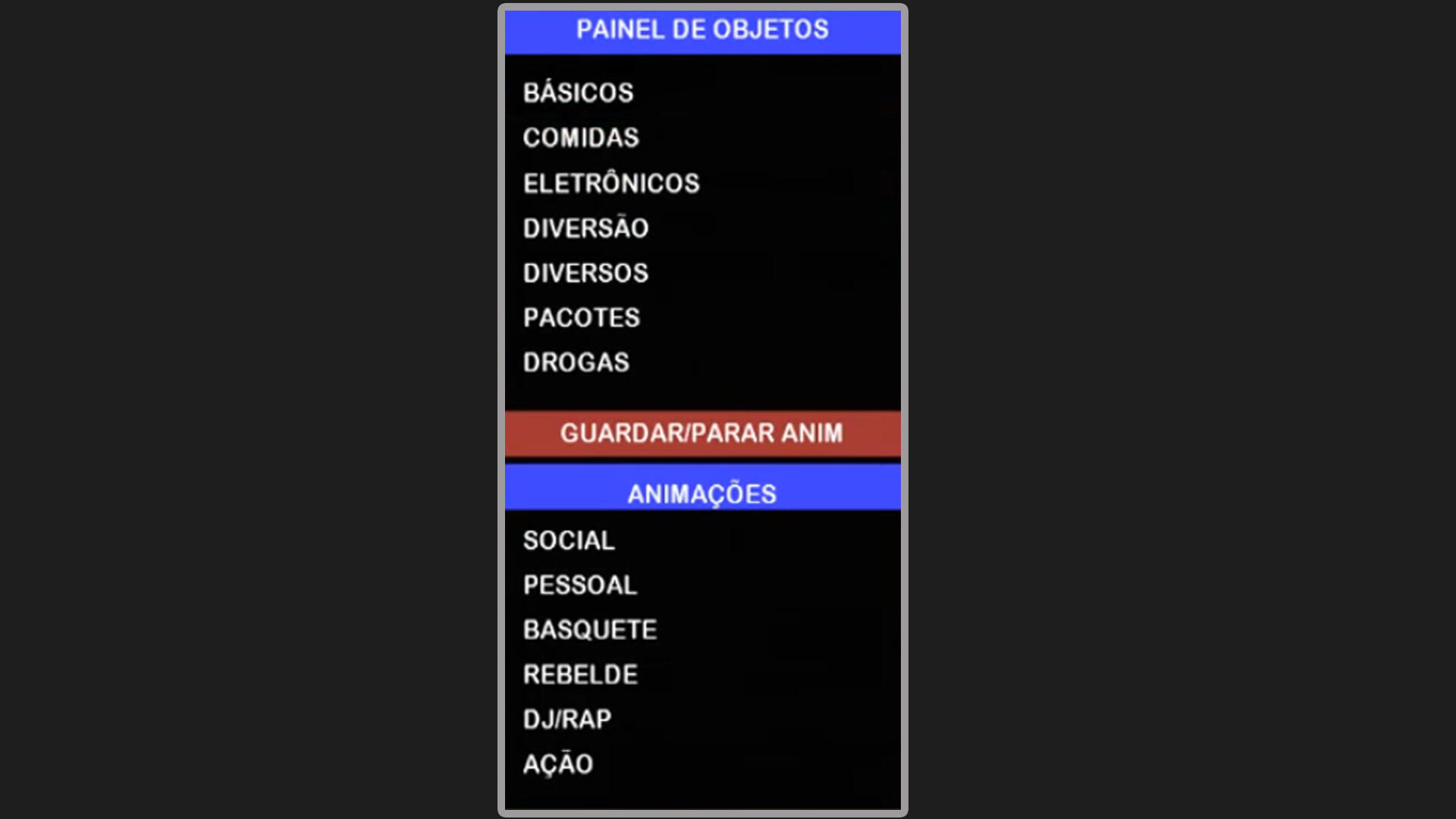 ArtStation - MTA - Painel De Objetos e Animações - Programação Lua - 2020