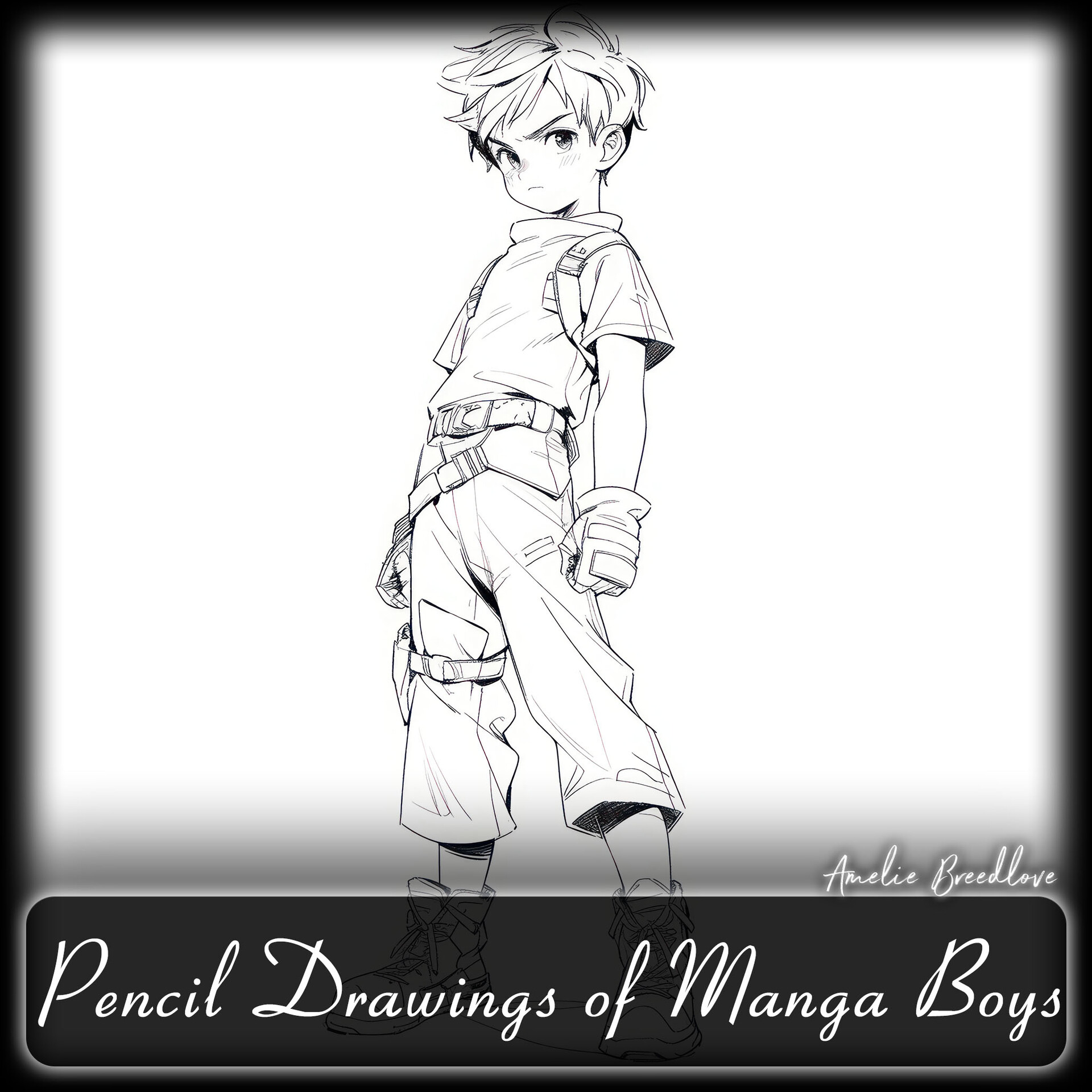 ArtStation - 200 Pencil Drawings of Manga Boys (Full Body) Reference ...