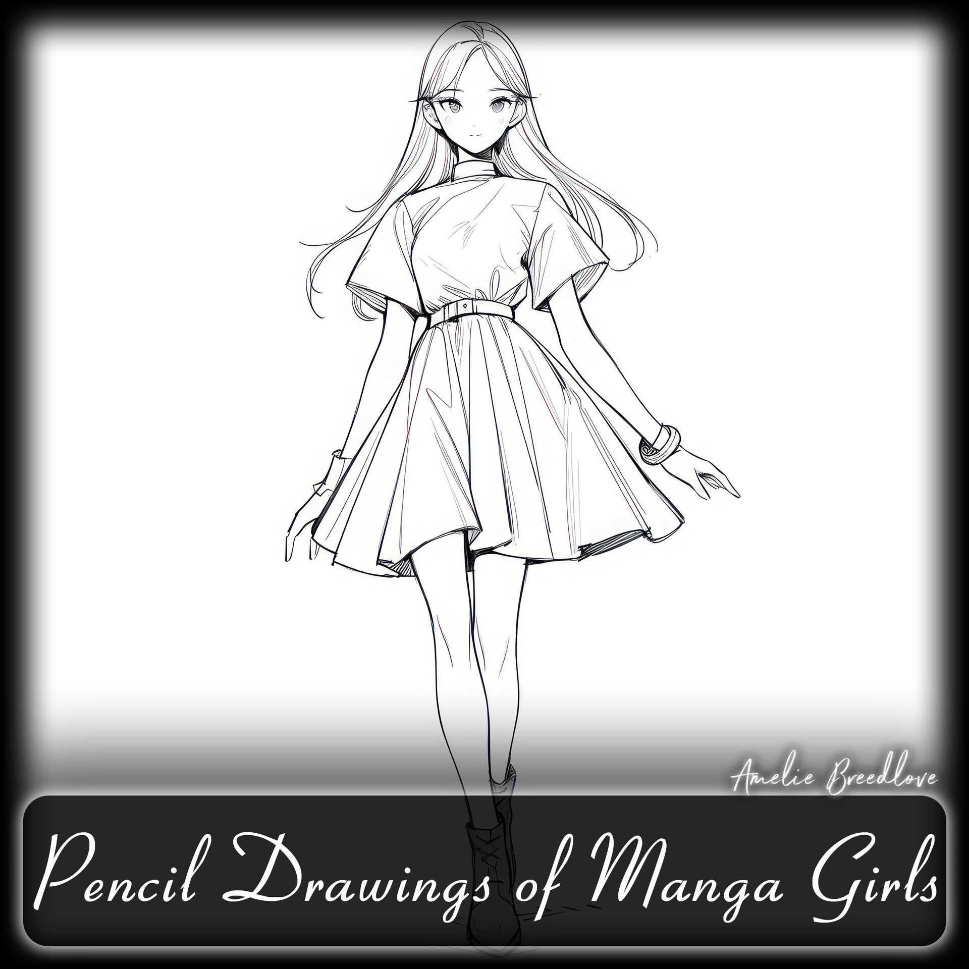 ArtStation - 200 Pencil Drawings of Manga Girls (Full Body) Reference ...