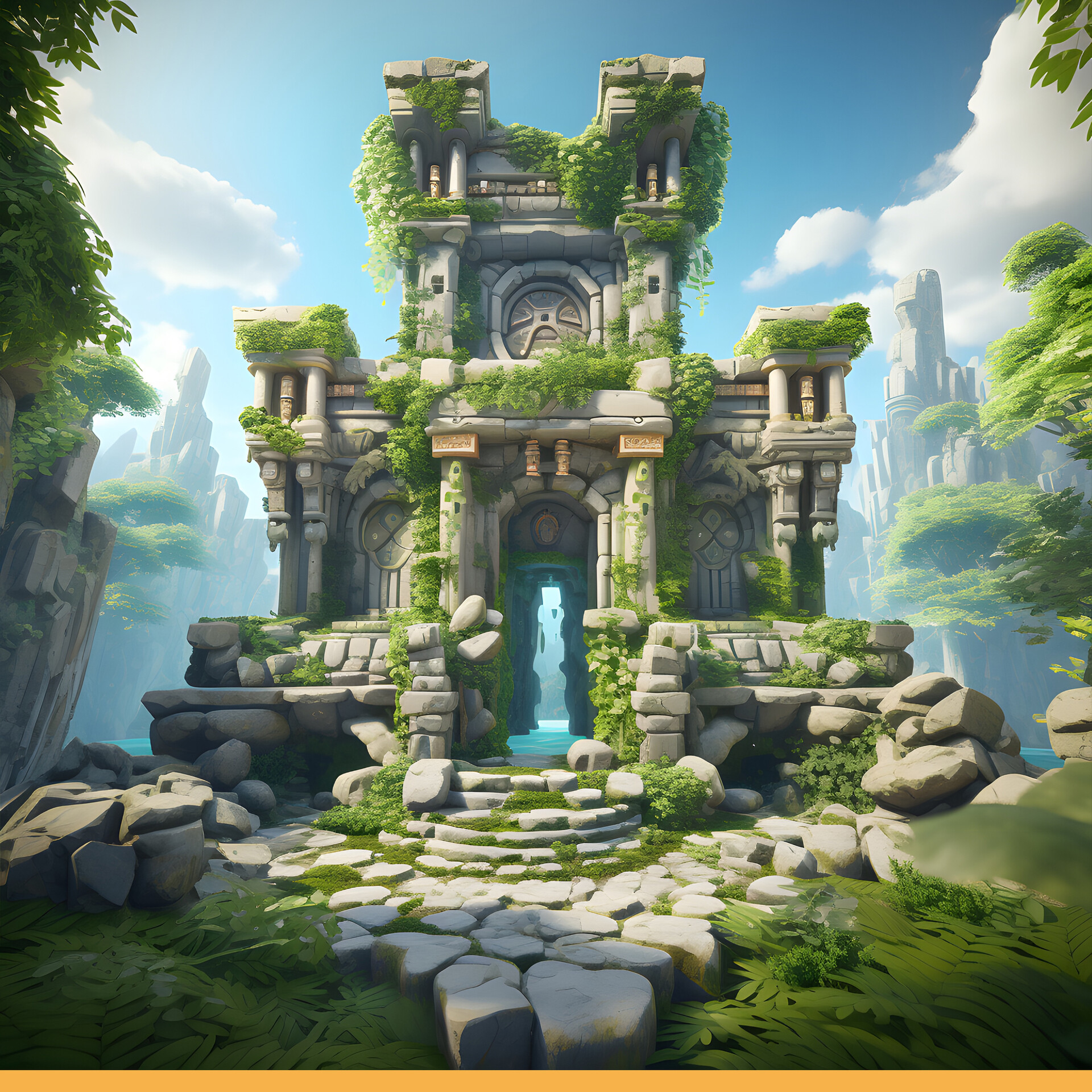 ArtStation - 202 Stylized Hidden Temple VOL67