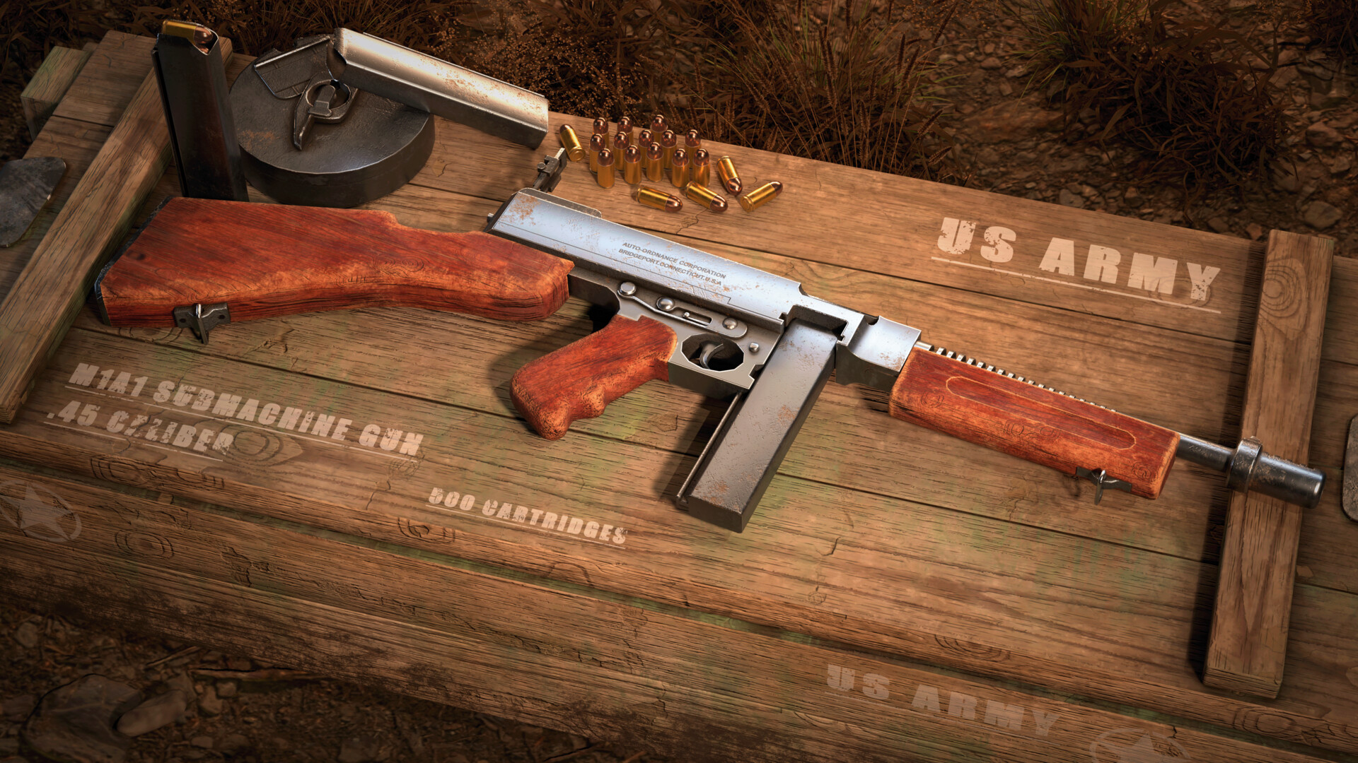 ArtStation - Thompson - M1A1 SMG (Game Ready)