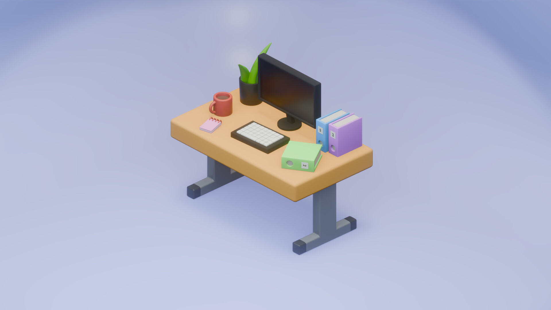 ArtStation - Low Poly Desk