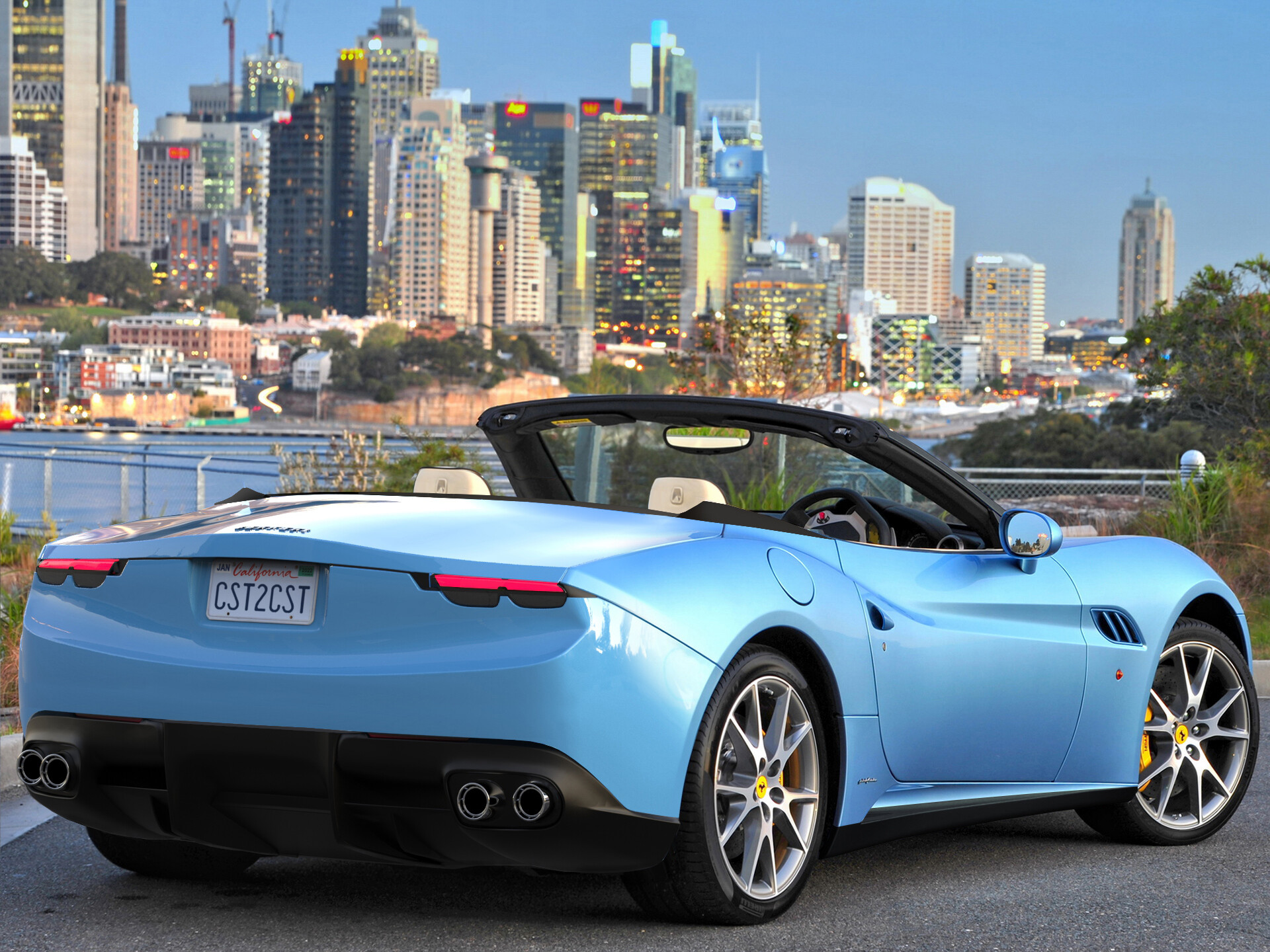 ArtStation - custom Ferrari California V8 soft top conversion