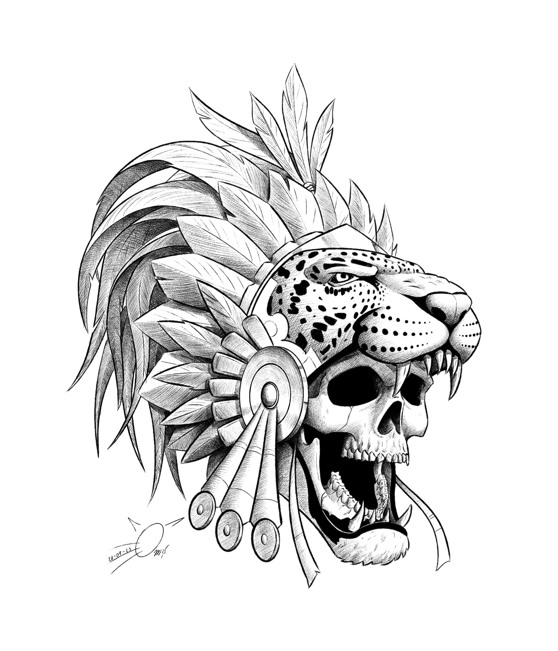 Guerrero Calavera Azteca