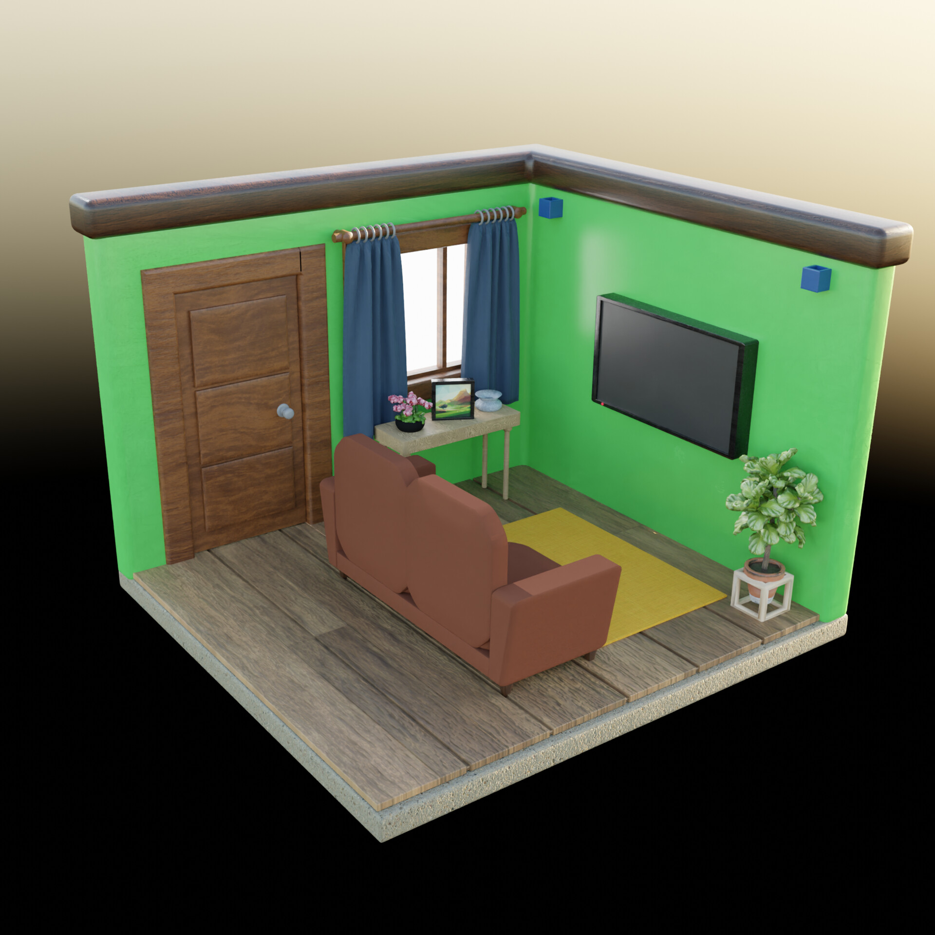 ArtStation - Isometric Room Low poly