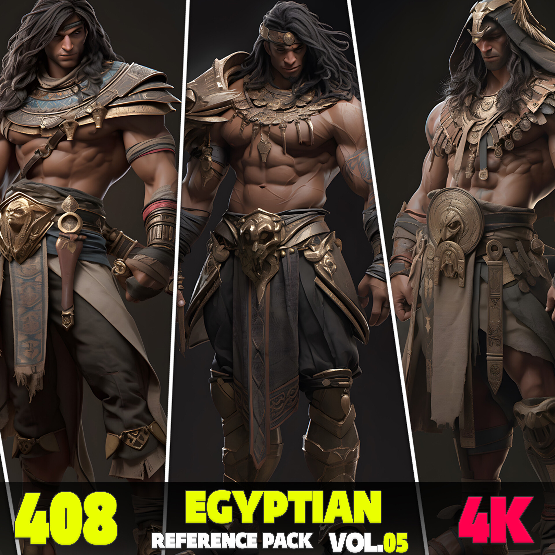 ArtStation - 408 4K Egyptian Warrior Reference Pack Vol.05