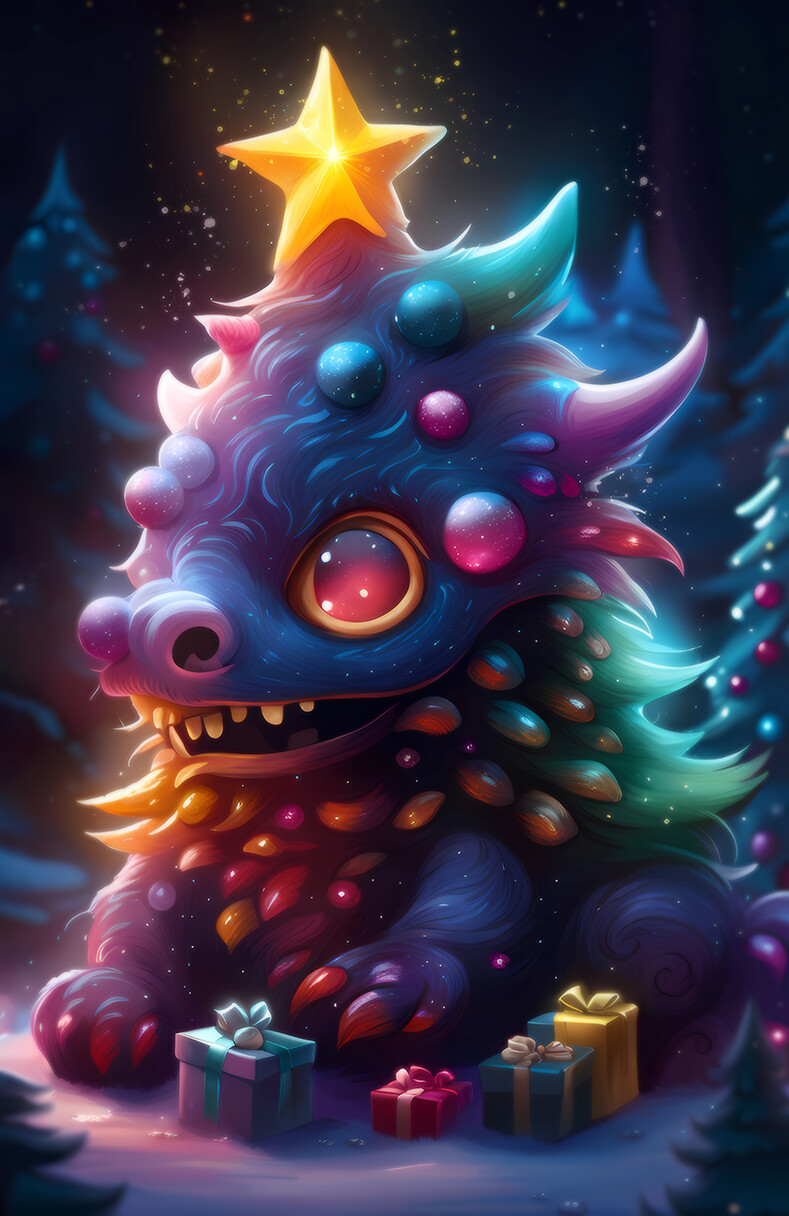 ArtStation - Cute Monster Christmas Gift