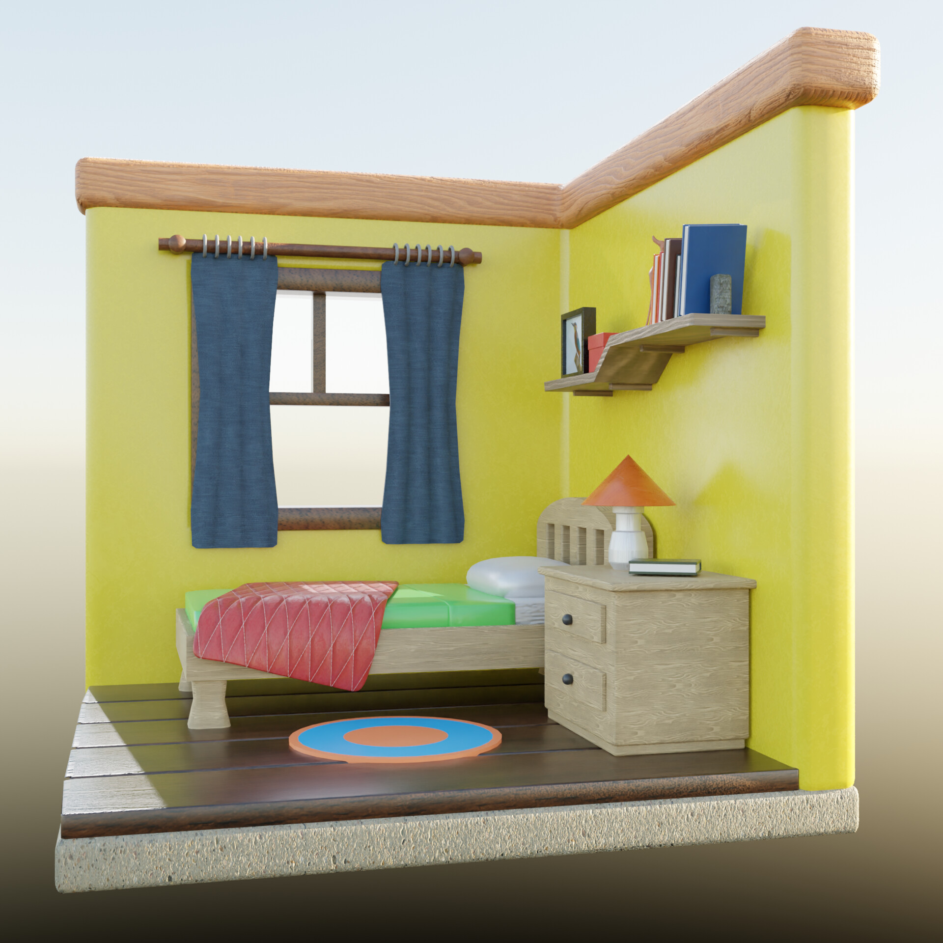 4artes3d - Isometric Bedroom Low poly