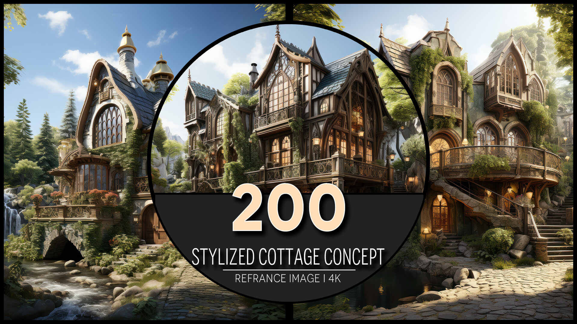 Pixel Ref - stylized cottage concept 4K Reference/Concept Images