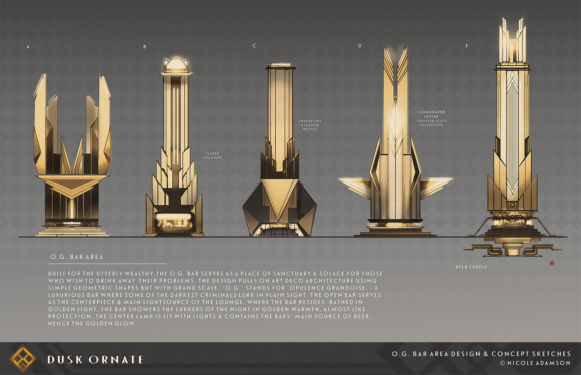 Nicole Adamson - Dusk Ornate | O.G. Bar Detail Callouts & Bar Design