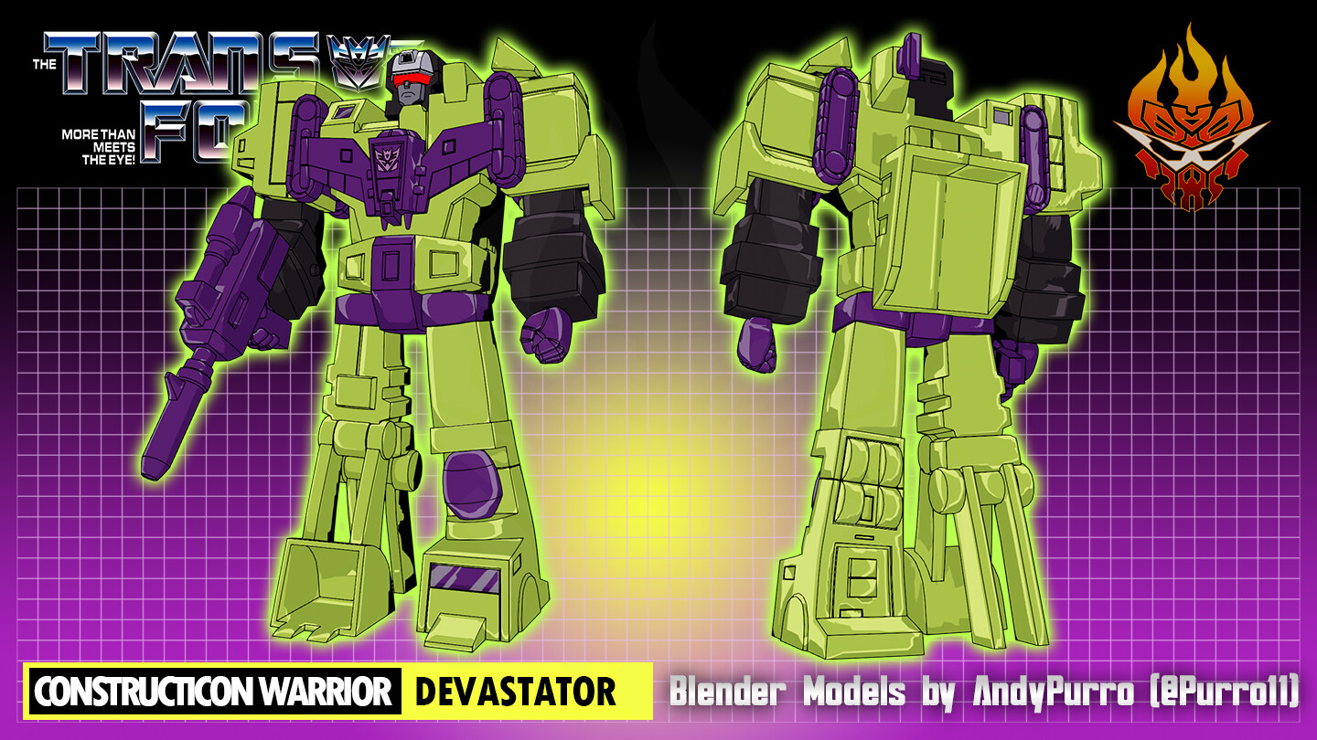 Andrew Au - Transformers G1 Devastator + Constructicons [Blender Models]