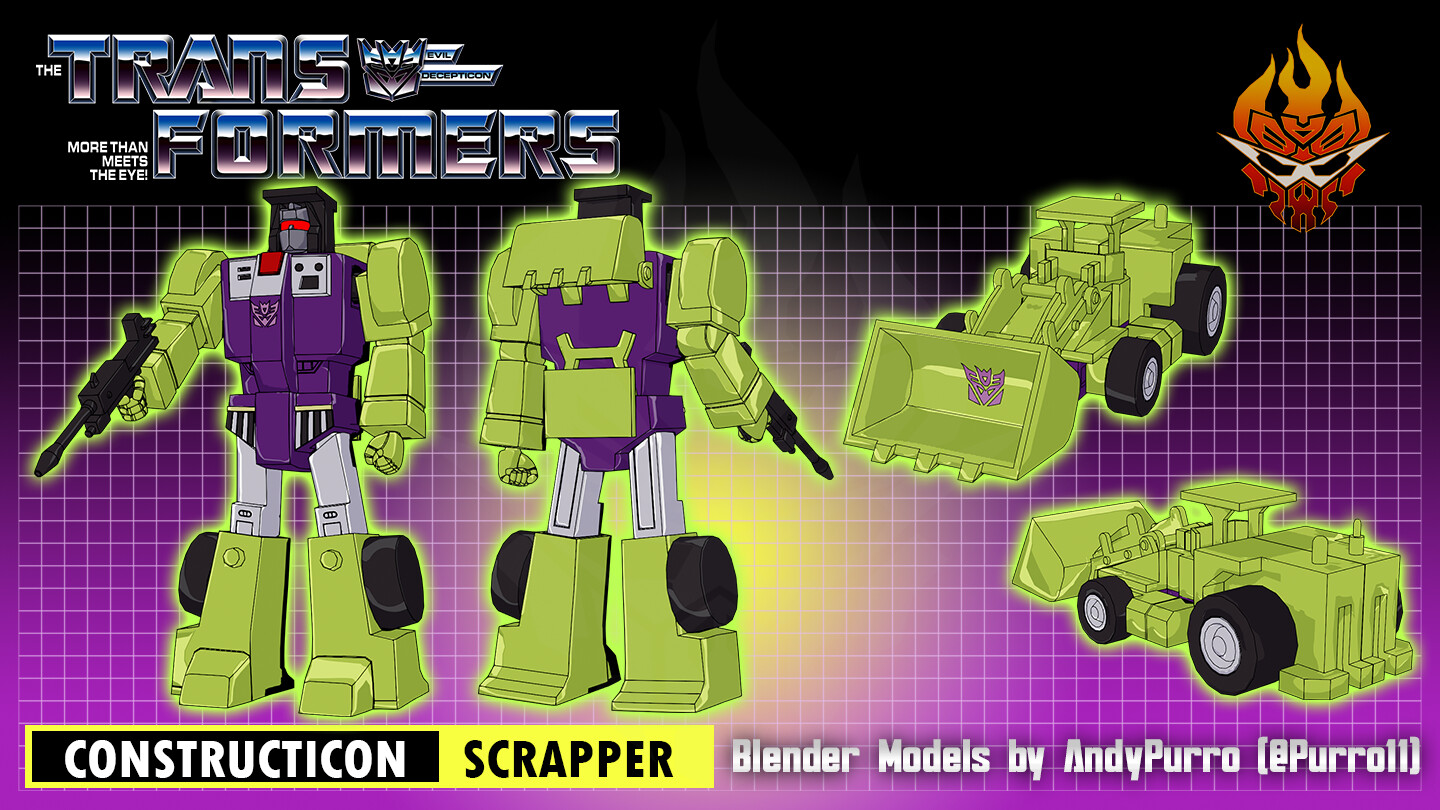 Andrew Au Transformers G1 Devastator Constructicons Blender Models